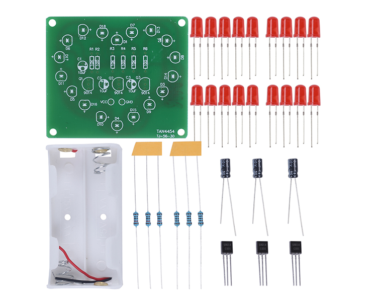 DIY Heart-shaped Red LED Flashing Lamp | Electronic Circuit Soldering Learning & Practice
